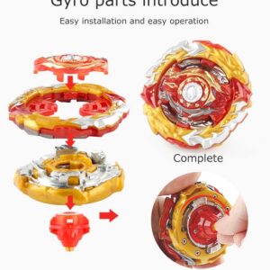 GOIJRER Metal Master Fusion Gyro Toys for Kids, 5 Pieces Battling Top Battle Burst High Performance Set with 2 Launchers