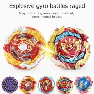 GOIJRER Metal Master Fusion Gyro Toys for Kids, 5 Pieces Battling Top Battle Burst High Performance Set with 2 Launchers