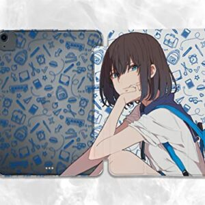 Cute Anime Kawaii Schoolgirl case Compatible with iPad Mini Air Pro 7.9 8.3 9.7 10.2 10.9 11 12.9 inch Pattern Cover New 2022 2021 Trifold Stand 3 4 5 6 7 8 9 Generation 538 (12.9 Pro 3/4/5 gen)