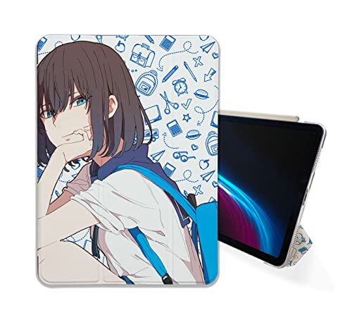 Cute Anime Kawaii Schoolgirl case Compatible with iPad Mini Air Pro 7.9 8.3 9.7 10.2 10.9 11 12.9 inch Pattern Cover New 2022 2021 Trifold Stand 3 4 5 6 7 8 9 Generation 538 (12.9 Pro 3/4/5 gen)