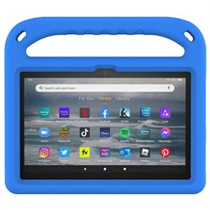 JGY Fire 7 2022 12th Gen Kids case with Handle Stand Amazon Fire 7 EVA Kid-Proof Rugged Shockproof Full Cover Fire 7 Case for Boy Girl Kids (Blue)