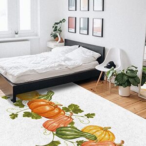 Indoor Area Rugs Thanksgiving Autumn Pumpkin Non-Slip Floor Mats Vegetables Harvest Rectangular Carpet Soft Washable Rugs for Living Room/Bedroom/Hallway Home Decor - 5x8 Feet