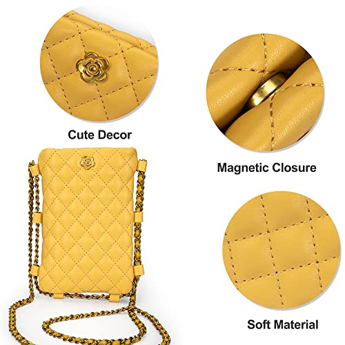 Montana West Small Quilted Cell Phone Purse for Women Soft Chain Crossbody Cellphone Wallet Bag MBB-MWC-141YL