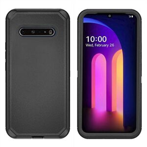 Asuwish Phone Case for LG V60 ThinQ V60ThinQ 5G G9 Thin Q with Tempered Glass Screen Protector and Cell Cover Hybrid Rugged Shockproof Hard Protective Accessories LGV60 V 60 60ThinQ 60V Women Black