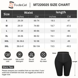 FeelinGirl Workout Shorts Butt Lifting Booty Shorts Waist Trainer High Waisted Thigh Slimmer Athletic Running Gym Yoga Active Shorts Black XL