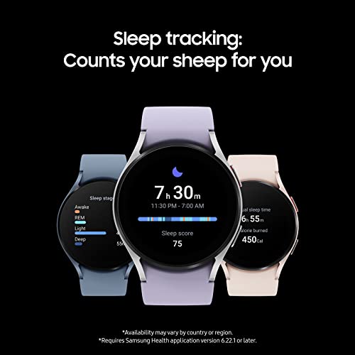 SAMSUNG Galaxy Watch 5 44mm Bluetooth Smartwatch w/Body, Health, Fitness and Sleep Tracker, Improved Battery, Sapphire Crystal Glass, Enhanced GPS Tracking, US Version, Gray