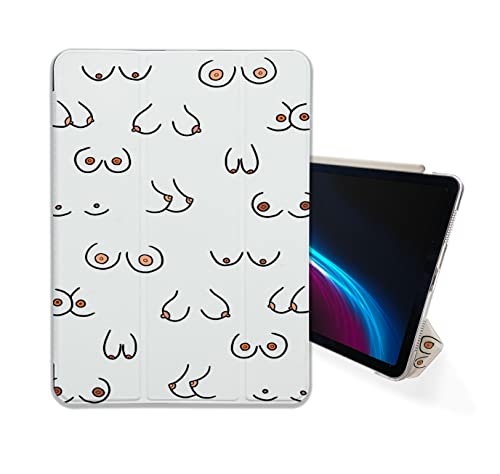 Cute Painted Breasts Art case Compatible with iPad Mini Air Pro 7.9 8.3 9.7 10.2 10.9 11 12.9 inch Pattern Cover New 2022 2021 Trifold Stand 3 4 5 6 7 8 9 Generation 580 (9.7" 5/6 gen)