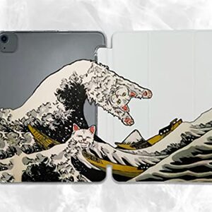 Great Wave Kanagawa Cat case Compatible with iPad Mini Air Pro 7.9 8.3 9.7 10.2 10.9 11 12.9 inch Pattern Cover New 2022 2021 Trifold Stand 3 4 5 6 7 8 9 Generation 583 (10.2" 7/8/9 gen)