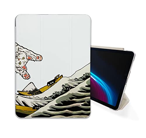 Great Wave Kanagawa Cat case Compatible with iPad Mini Air Pro 7.9 8.3 9.7 10.2 10.9 11 12.9 inch Pattern Cover New 2022 2021 Trifold Stand 3 4 5 6 7 8 9 Generation 583 (10.2" 7/8/9 gen)