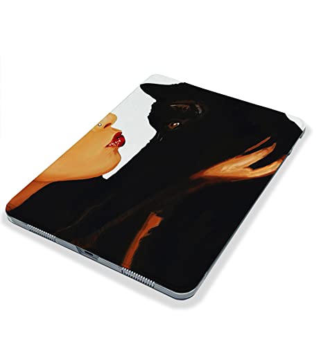 Cute Painted Girl Black Cat case Compatible with iPad Mini Air Pro 7.9 8.3 9.7 10.2 10.9 11 12.9 inch Pattern Cover New 2022 2021 Trifold Stand 3 4 5 6 7 8 9 Generation 588 (10.9" Air 4)