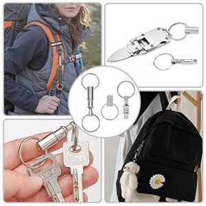 CooBigo 3 Pack Quick Release Detachable Keychain Dual Pull Apart Key Chain Spring Split Snap Separate Double Key Ring Lock Valet Keys Flashlights DIY Crafts Accessories