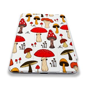 Cute Mushroom Toadstool Pattern Case Compatible with All Generations iPad Air Pro Mini 5 6 11 inch 12.9 10.9 10.2 9.7 7.9 Plastic Fabric Cover Slim Smart Stand SN1058 (8.3" Mini 6th gen)