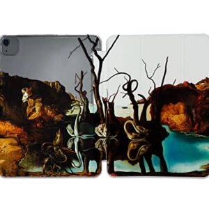 Cute Swans Reflecting Elephants Art Case Compatible with All Generations iPad Air Pro Mini 5 6 11 inch 12.9 10.9 10.2 9.7 7.9 Plastic Fabric Cover Slim Smart Stand SN1074 (8.3" Mini 6th gen)