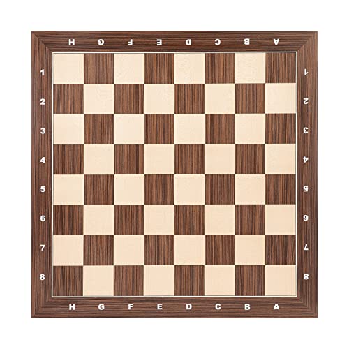 Woodronic 21" Professional Wood Chess Board, Tournament Chess Board with 2.25" Squares, Ideal Gift for Chess Players