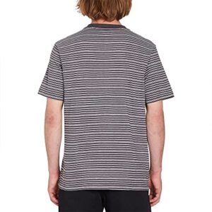 Volcom Men's Regular Static Stripe Crew Shirt, Black, Medium