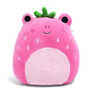 squishmallows oficial kellytoy food squad plush toys soft plush animal (adabelle strawberry frog, 8 inch)