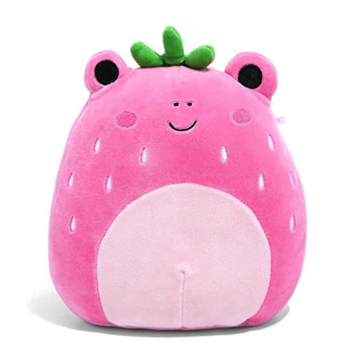 Squishmallows Oficial Kellytoy Food Squad Plush Toys Soft Plush Animal (Adabelle Strawberry Frog, 8 Inch)