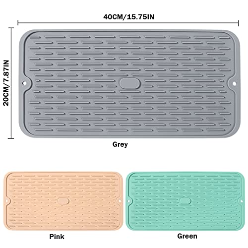 Silicone Dish Drying Mat, Kitchen Drying Mat Easy Clean for Multiple Usage Dry Mat for Dishes Silicone Drying Mat for Kitchen Counter Heat Resistant and Sink, Refrigerator Non Slip Dry Mat for Dishes