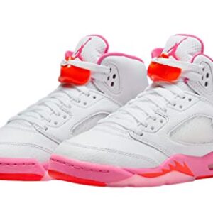 Jordan Boy's Jordan 5 Retro (Big Kid) White/Pinksicle/Safety Orange 5 Big Kid M