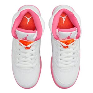 Jordan Boy's Jordan 5 Retro (Big Kid) White/Pinksicle/Safety Orange 5 Big Kid M