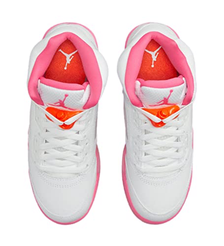 Jordan Boy's Jordan 5 Retro (Big Kid) White/Pinksicle/Safety Orange 5 Big Kid M