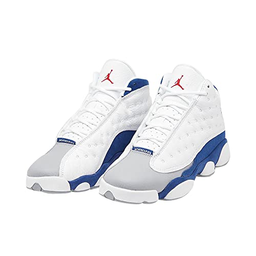 Jordan Boy's Air Jordan 13 Retro (Big Kid) White/Fire Red/French Blue/Light Steel Grey 6 Big Kid M