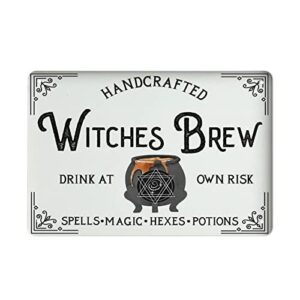 changqingart witches brew halloween sign halloween decor halloween fall decor halloween wall art witch wall art metal tin signs vintage style 20x30cm