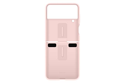 SAMSUNG Galaxy Z Flip 4 Silicone Cover with Ring, Protective Phone Case with Finger Loop, Matte Finish, Bold Style, Handheld Design, US Version, Pink