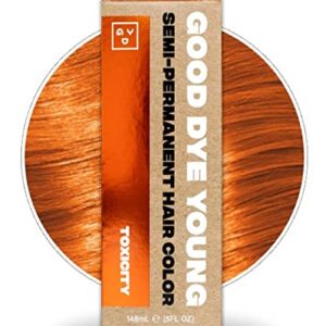 Good Dye Young Semi Permanent Hair Dye (Toxicity - Copper) – UV Protective Temporary Hair Color Lasts 15-24+ Washes – Conditioning Copper Hair Dye – PPD free Hair Dye - Cruelty-Free & Vegan Hair Dye