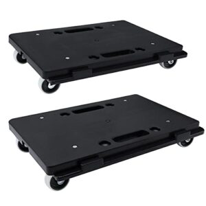 majade furniture dolly furniture mover 4 wheels heavy duty small flat dolly cart portable dollies with wheels 2 pack,16.3 x 11.4 inch moving dolly 500 lbs capacity each count, black