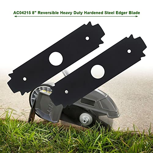 AMTHKNO AC04215 Reversible Heavy Duty Hardened Steel Edger Blade - for Replacement Ryobi 8 Inch Edger Blade, Fits Edgers Models UT50500, UT15518, RY15518, RYEDG11, P2310 and P2300B. (2)