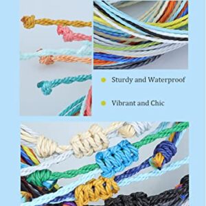 Palotay 15PCS Summer Surfer String Woven Anklet Bracelets Adjustable Handmade Waterproof Braided Bracelet String Beach Boho Anklet Bracelets Friendship Colorful Woven Rope Jewelry for Women Girls 16PCS Color