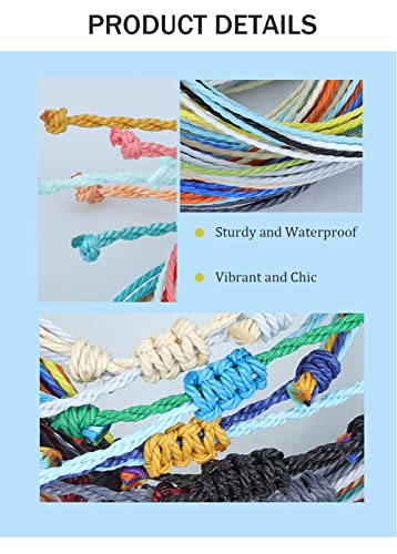 Palotay 15PCS Summer Surfer String Woven Anklet Bracelets Adjustable Handmade Waterproof Braided Bracelet String Beach Boho Anklet Bracelets Friendship Colorful Woven Rope Jewelry for Women Girls 16PCS Color