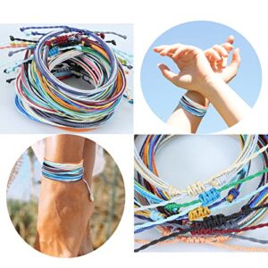 Palotay 15PCS Summer Surfer String Woven Anklet Bracelets Adjustable Handmade Waterproof Braided Bracelet String Beach Boho Anklet Bracelets Friendship Colorful Woven Rope Jewelry for Women Girls 16PCS Color