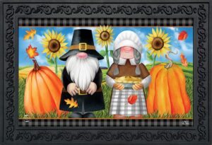 briarwood lane thanksgiving gnomes doormat pumpkins sunflowers humor 30" x 18"