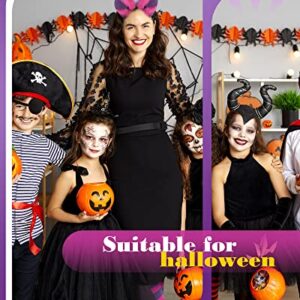 Striped Cat Costume for Girls Women, Cat Ears, Furry Tail, Striped Socks for Halloween Cosplay (Purple, Pink)