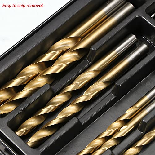 99 PCS Titanium Drill Bit Set, 118 Degree Tip High Speed Drill Bits Kit with Storage Case, Sizes from 1.5-10 MM for Steel, Aluminum, Copper, Soft Alloy Steel, Wood, Plastic