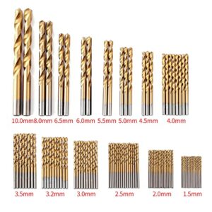 99 PCS Titanium Drill Bit Set, 118 Degree Tip High Speed Drill Bits Kit with Storage Case, Sizes from 1.5-10 MM for Steel, Aluminum, Copper, Soft Alloy Steel, Wood, Plastic