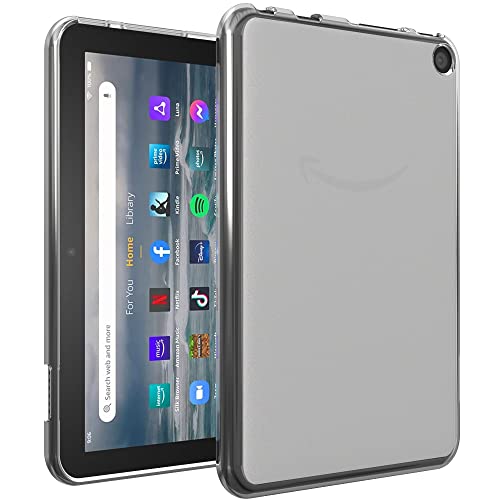 Case for Amazon Fire 7 Tablet (Only Compatible with 12th Generation, 2022 Release), Puxicu Slim Design Flexible Matte TPU Protective Cover for Fire 7, Transparent