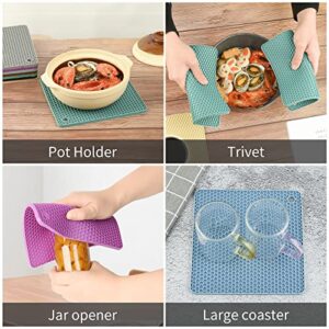 Smithcraft Silicone Trivets for Hot Dishes, Pots and Pans, Hot Pads for Kitchen, Mixing Color Silicone Pot Holders Mats for Kitchen Quartz Counter Heat Resistant Mat, Flexible Table Trivet Mat Set 4