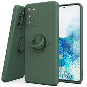 aymecl s20 plus case,galaxy s20 +/s20 plus 5g case, 360° ring holder slim silicone soft rubber hybrid hard protection shockproof bumper non-slip cover for samsung galaxy s20 plus 5g 6.7",armygreen