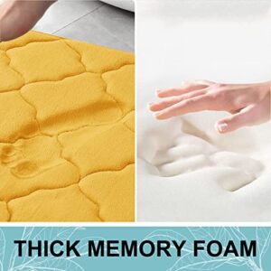 OLANLY Memory Foam Bath Mat Rug, Ultra Soft Non Slip and Absorbent Bathroom Rug, Machine Wash Dry, Comfortable, Thick Bath Rug Carpet for Bathroom Floor, Tub and Shower, 24x16, Yellow