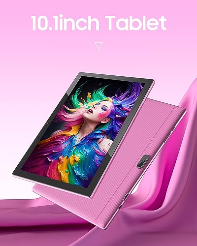 Tablet 64GB 10 Inch Tablet, Android 11 Tablets, 6000mAh Battery Quad Core HD Touch Screen Tableta Computer, with WiFi BT Google Play Tabletas. (Pink)