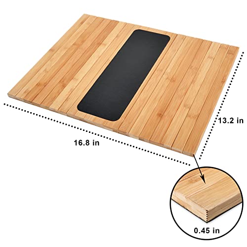 Numola Bamboos Sofa Armrest Tray, Universal Couch Sofa Arm Table, Sofa Armrest Protector, Adjustable and Foldable Sofa Handy Little Table, Couch Arm Cup Holder for Snack, Drinks, Phone, Remote