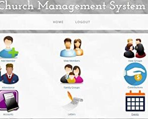 Church Management Software; Church Facilities, Office, Bookkeeping and Finances Administration multi-user edition 100,000 Members (Online Access Code Card) Windows, Mac, Smartphone