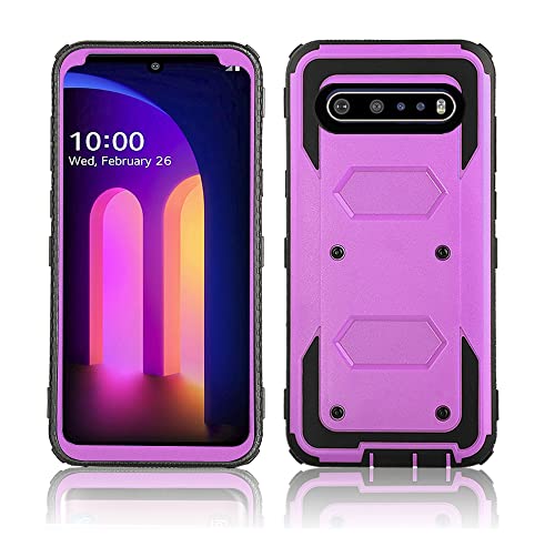 Asuwish Phone Case for LG V60 ThinQ V60ThinQ 5G G9 Thin Q Cover Hybrid Rugged Shockproof Hard Drop Proof Full Body Protective Heavy Duty Mobile Cell Accessories LGV60 V 60 60ThinQ 60V Women Purple