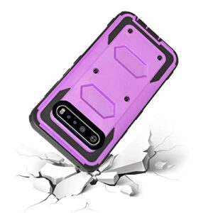 Asuwish Phone Case for LG V60 ThinQ V60ThinQ 5G G9 Thin Q Cover Hybrid Rugged Shockproof Hard Drop Proof Full Body Protective Heavy Duty Mobile Cell Accessories LGV60 V 60 60ThinQ 60V Women Purple