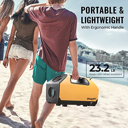 BougeRV Portable Air Conditioner, 2899BTU Tent Air Conditioner, 250W Low Power Consumption, 24VDC, 3 Wind Speeds for Van Life, Camping Tent, Outdoor, Indoor