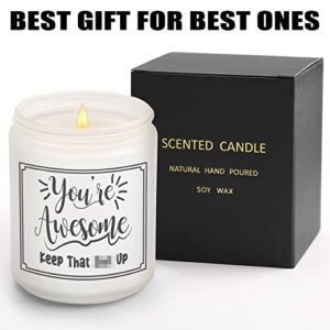 Friendship Scented Candle Gifts, Thank You Gifts for Friends Female, Male, Funny Inspirational Gifts for Birthday Thanksgiving, Cute Going Away Gifts for BFF, Bestie