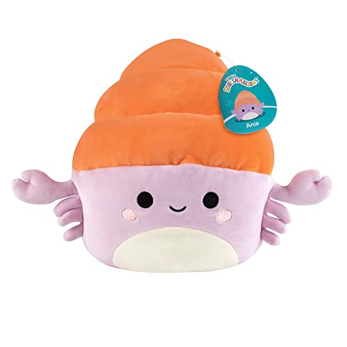 Squishmallows 10" Arco The Hermit Crab - Officially Licensed Kellytoy Plush - Collectible Soft & Squishy Crab Stuffed Animal Toy - Add to Your Squad - Gift for Kids, Girls & Boys - 10 Inch